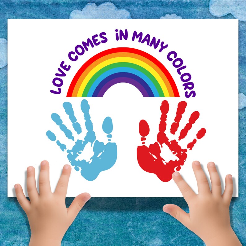 LGBTQ Handprint Art, Handprint Craft Love Comes in Many Colors LGBT ...