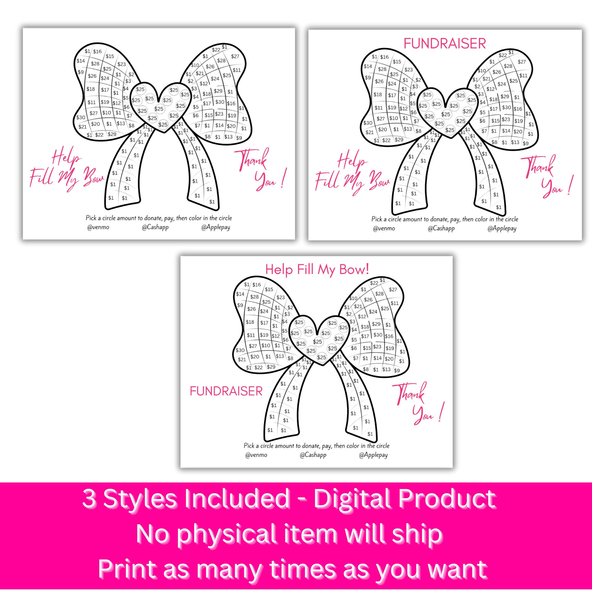 Fill My Bow Fundraiser Help Fill My Bow Template Editable Free in Canva ...