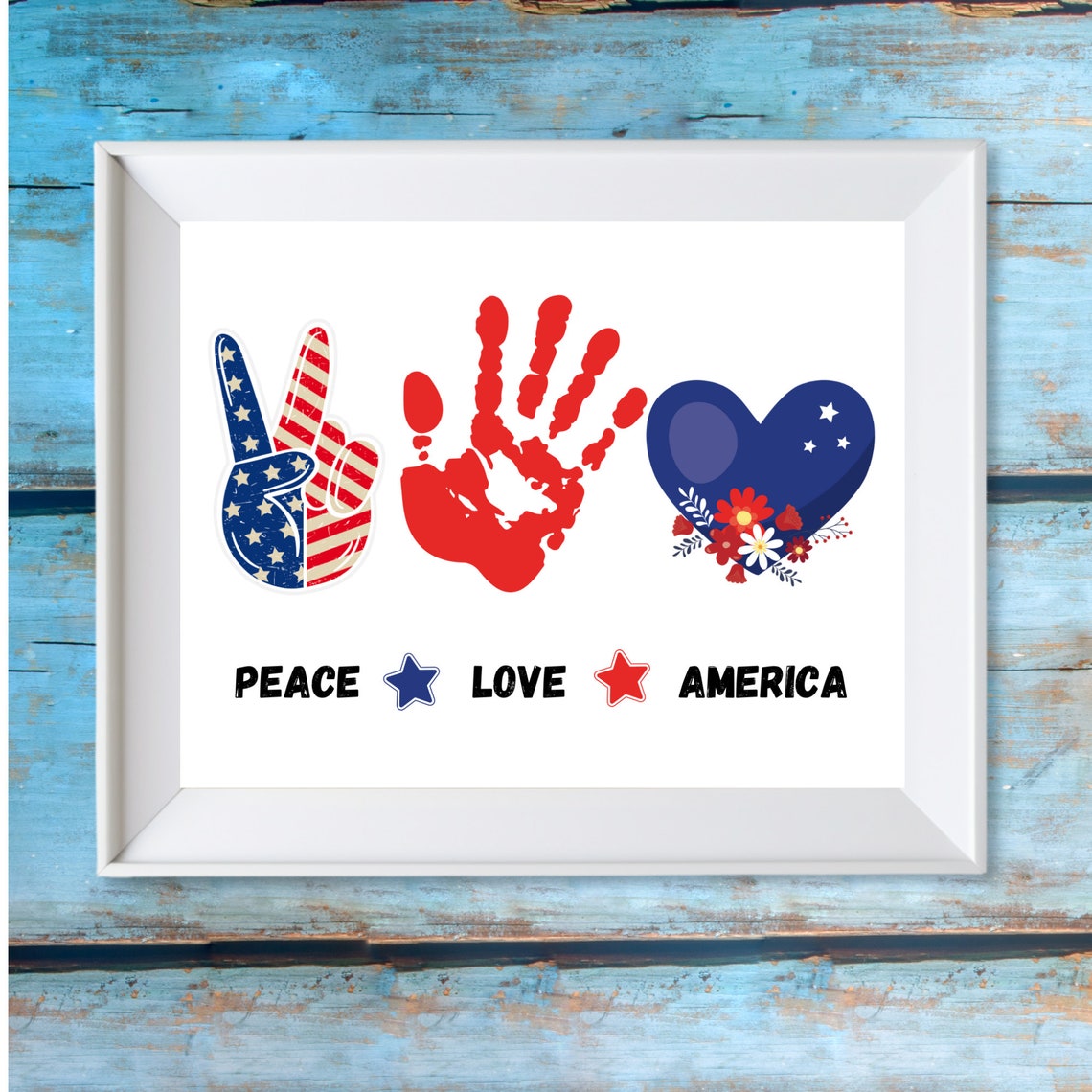 Memorial Day Handprint Art, Memorial Day Craft Activity for Toddler ...