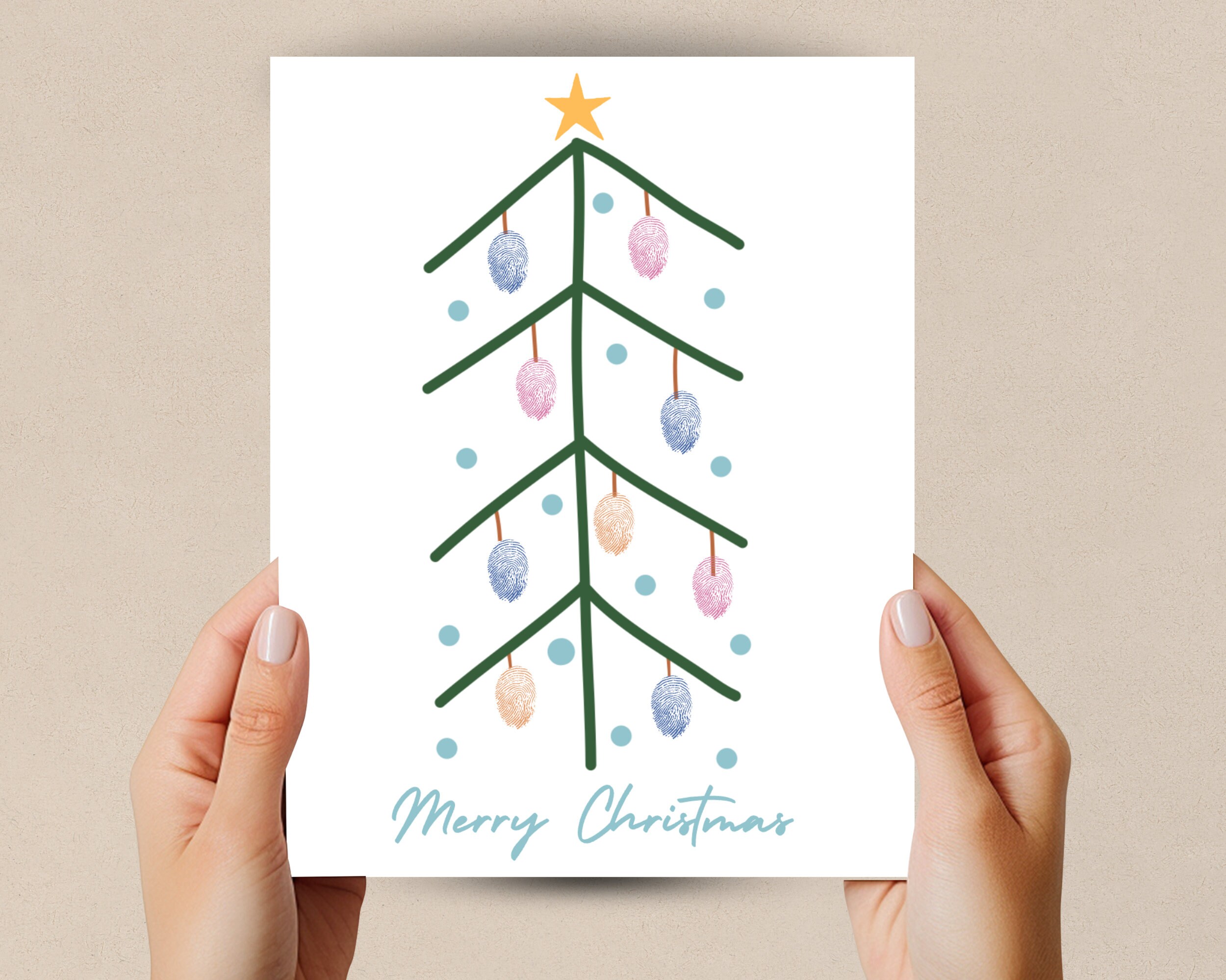 Christmas Fingerprint Craft, Handprint Art Christmas Boho Tree ...