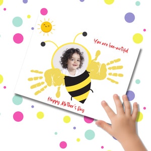 Mother’s Day Gift Handprint Craft, Photo Craft, Handprint Bee Design ...