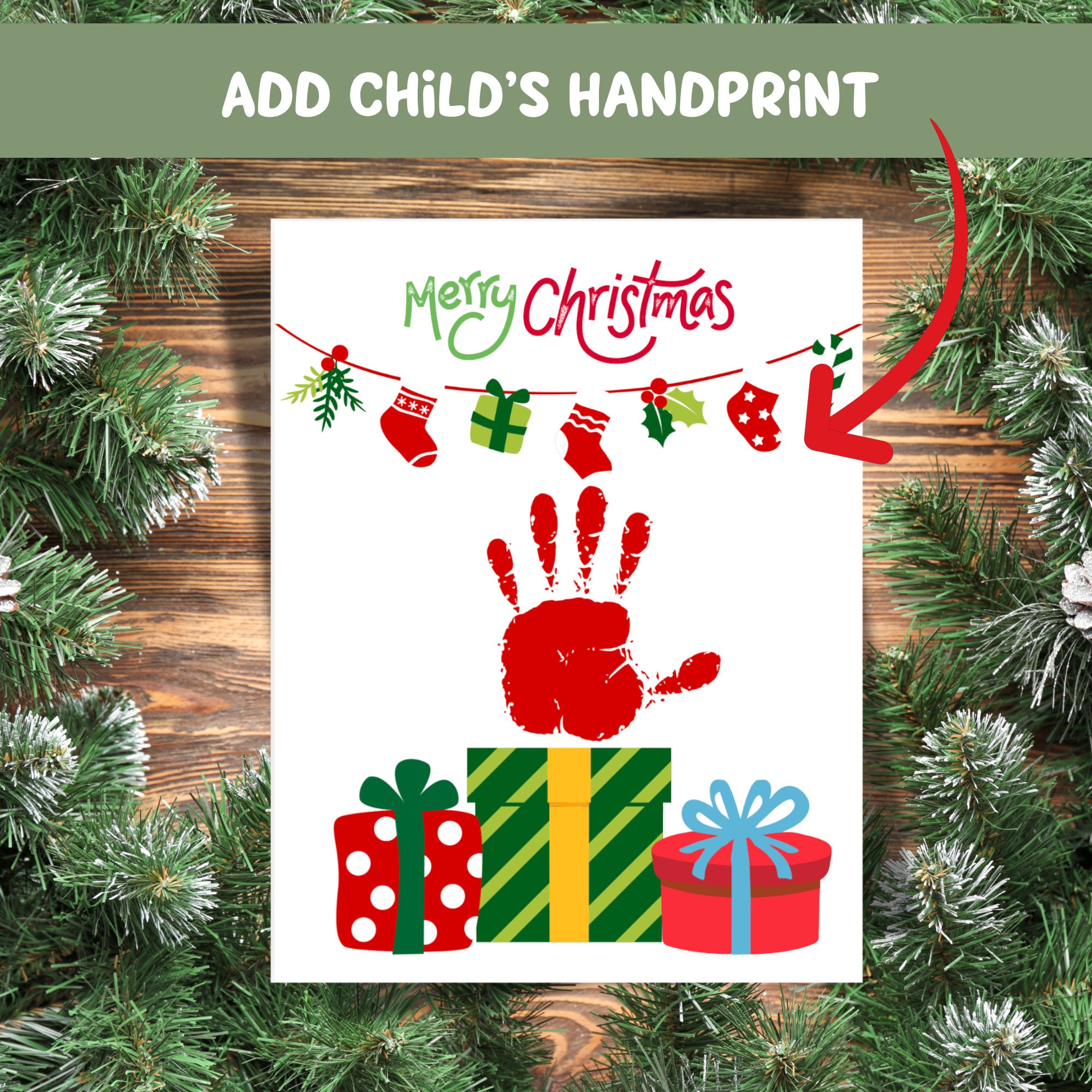 Christmas Handprint Craft, Handprint Art, Preschool Activity, Christmas ...