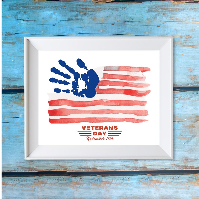 Veterans Day Handprint Art, Veterans Day Craft, Baby Toddler Craft ...