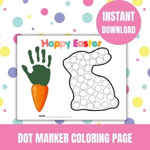 Easter Dot Marker Handprint Art Coloring Page for Preschoolers. Easter ...