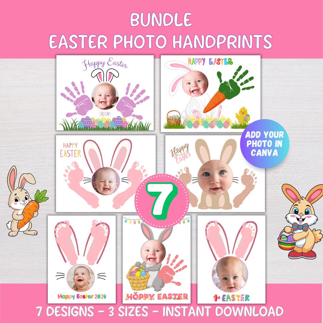 Easter Handprint Art Photo Craft, Easter Craft Bundle, Preschool ...