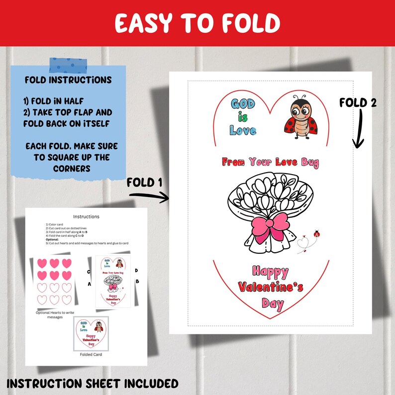 Valentines Day Craft, Foldable Activity, Printable Christian Craft, God ...