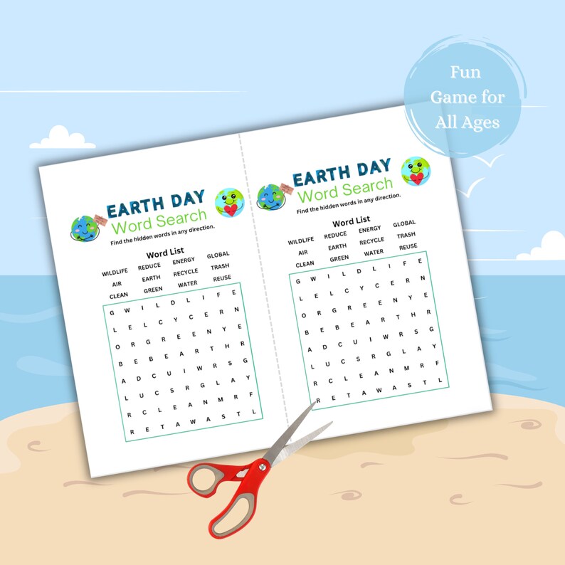 Earth Day Word Search, Earth Day Game, Classroom Activity, Family Game ...