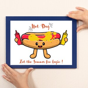 Summer Footprint Art. Hot Dog Craft for Babies, Toddlers. Fun Activity ...