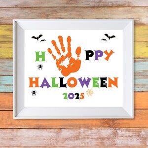 Halloween Handprint Art, Handprint Craft, Happy Halloween Preschool ...