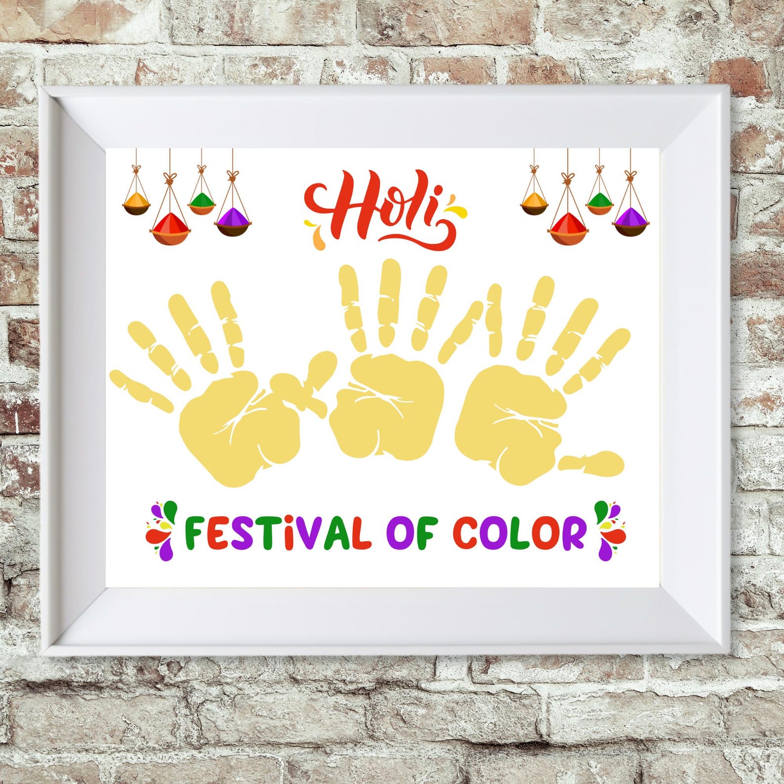 Holi Handprint Bundle, Holi Handprint Craft, Preschool Handprint ...