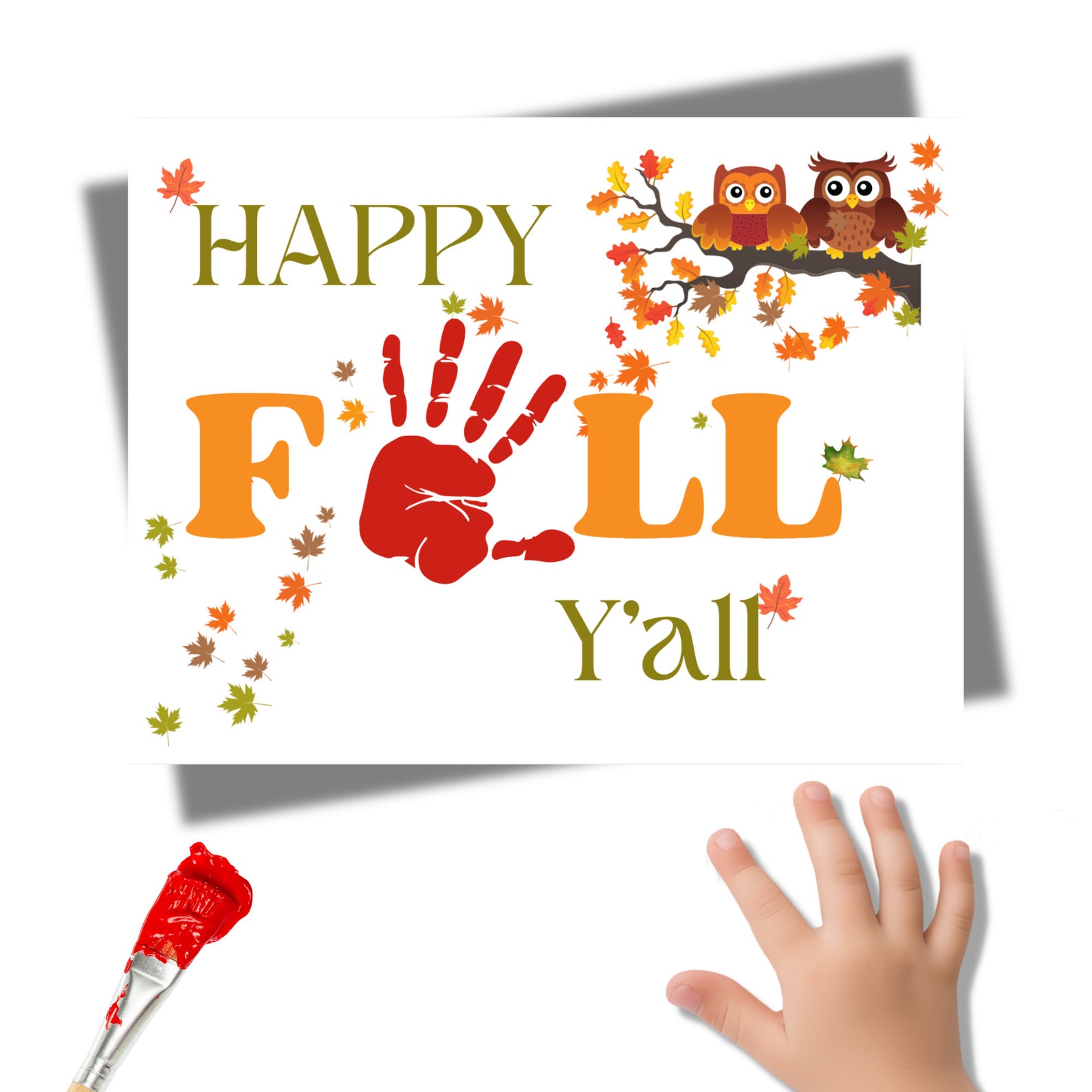 Fall Handprint Art, Fall Y'all Handprint Craft, Preschool Activity for ...