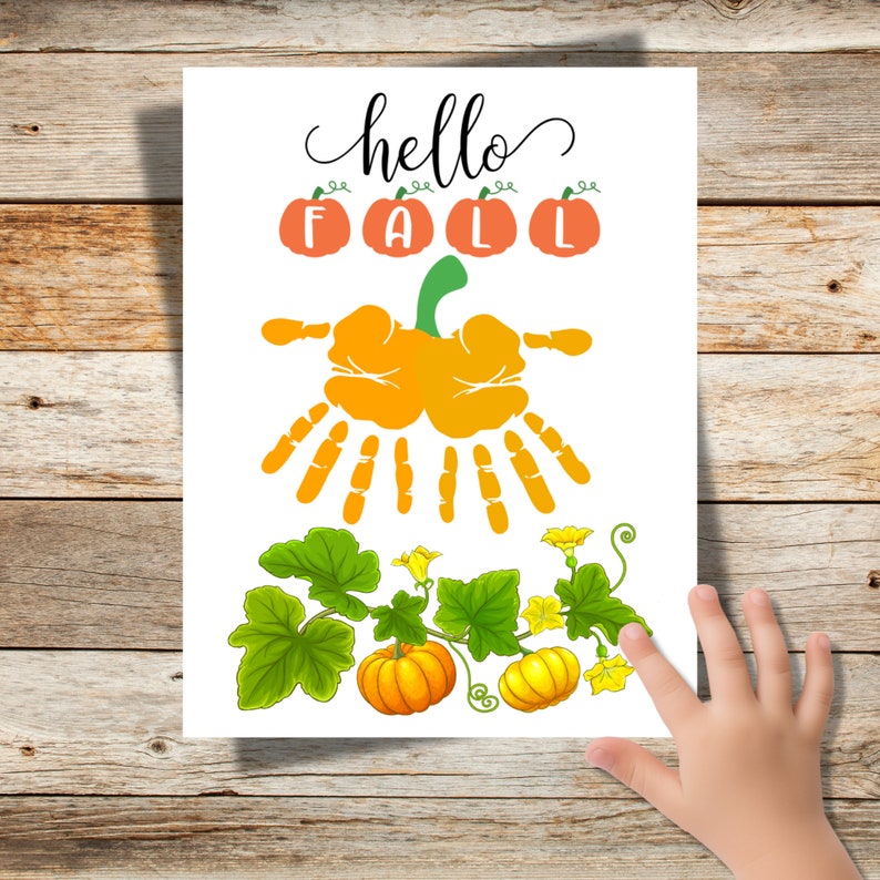 Fall Handprint Art, Pumpkin Patch Handprint Craft, Preschool Activity ...