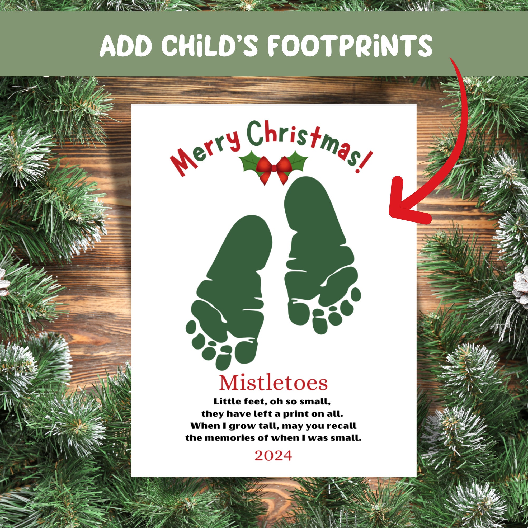 Footprint Mistletoes Christmas Craft Poem, Footprint Art, Christmas ...