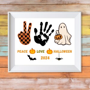 Halloween Handprint Art, Ghost Handprint Craft, Preschool Activity for ...