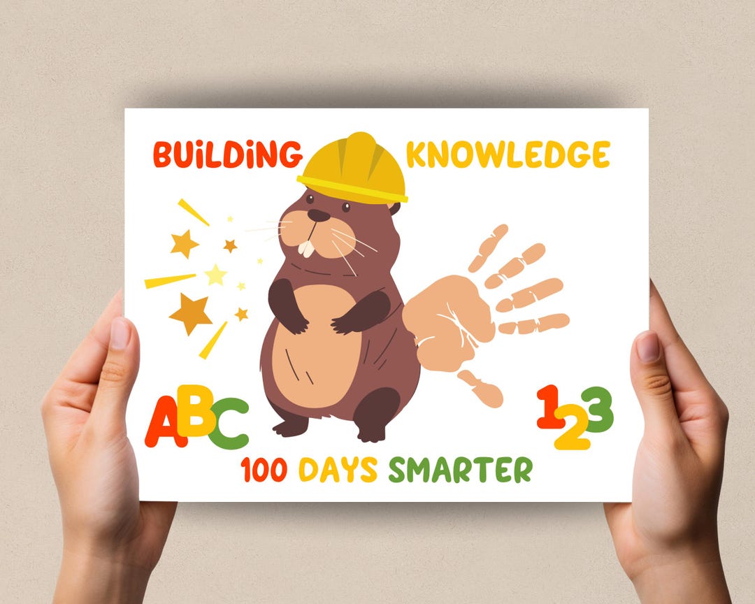 100 Days of School Handprint Craft, Handprint Art, Toddler Activity ...
