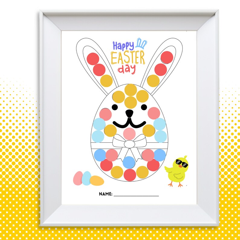 Easter Dot Marker Coloring Page for Preschoolers. Easter Activity, Dot ...