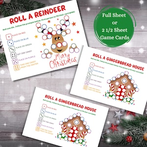 Roll a Tree Game, Printable Holiday Game Bundle, Christmas Party, Candy ...