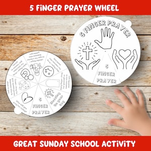 5 Finger Prayer Spinner Wheel, Sunday School Activity, Grow in Christ ...