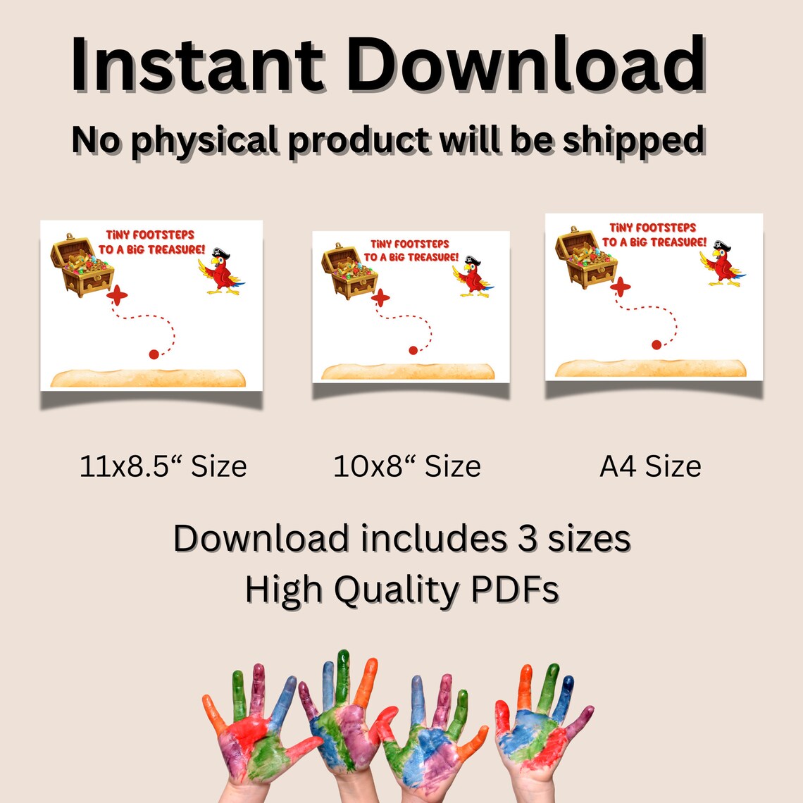 Pirate Handprint Art, Treasure Handprint Craft for Babies, Toddlers ...