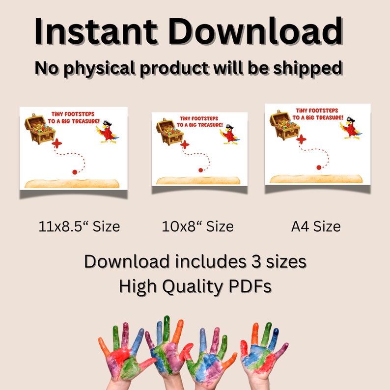 Pirate Handprint Art, Treasure Handprint Craft for Babies, Toddlers ...