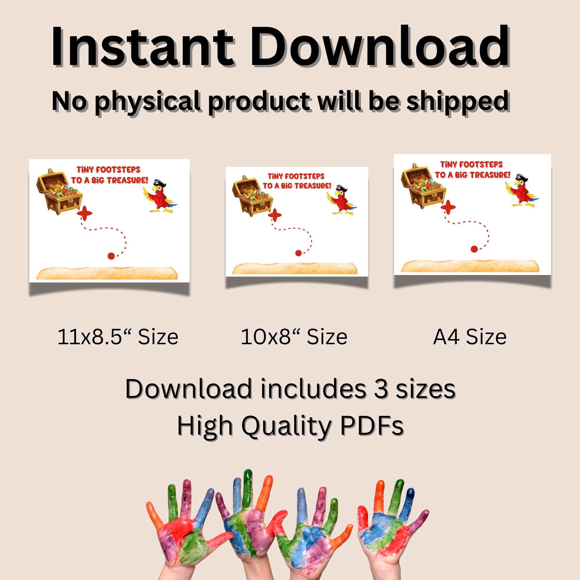 Pirate Handprint Art, Treasure Handprint Craft for Babies, Toddlers ...