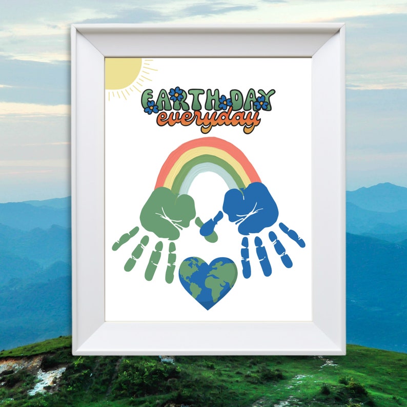 Earth Day Handprint Art, Earth Day Handprint Craft, Earth Day Keepsake ...