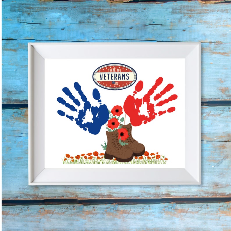 Veterans Day Handprint Art, Veterans Day Handprint Craft, Thank You ...