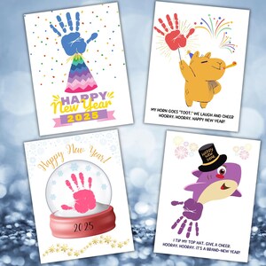 New Years Handprint Art Bundle, New Years Handprint Craft, Printable ...