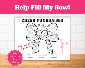 Fill My Bow Printable Cheer Fundraiser | PNG, PDF, and Canva Template ...
