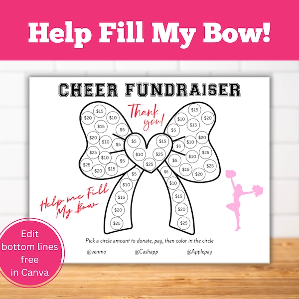 Cheer Bow Fundraiser Template - Etsy