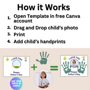 Father's Day Craft, Handprint Photo Craft, Handprint Photo Gift ...