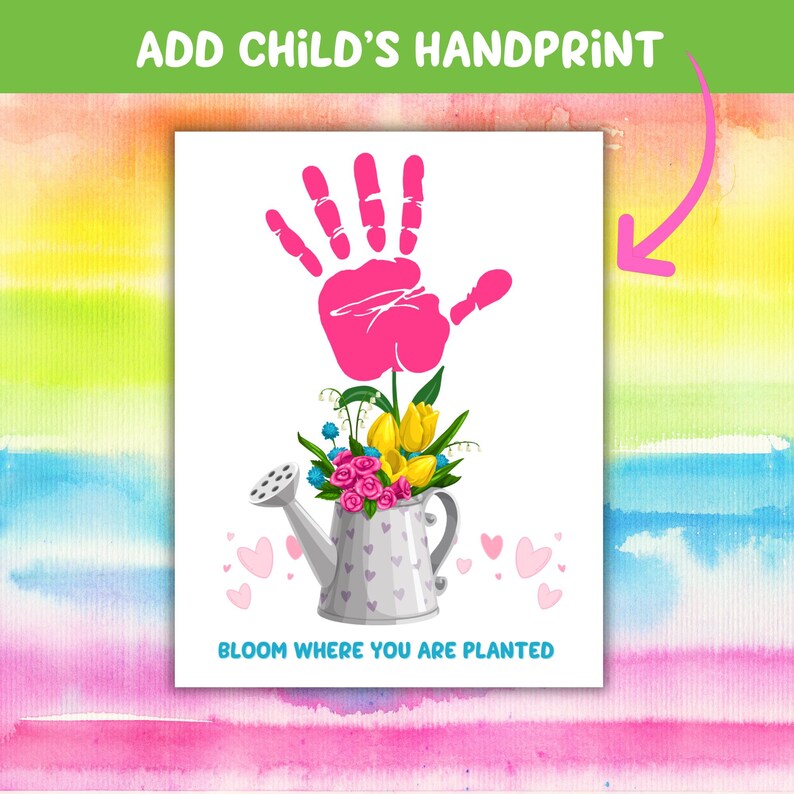 Spring Handprint Craft, Spring Keepsake Handprint, Spring Handprint ...