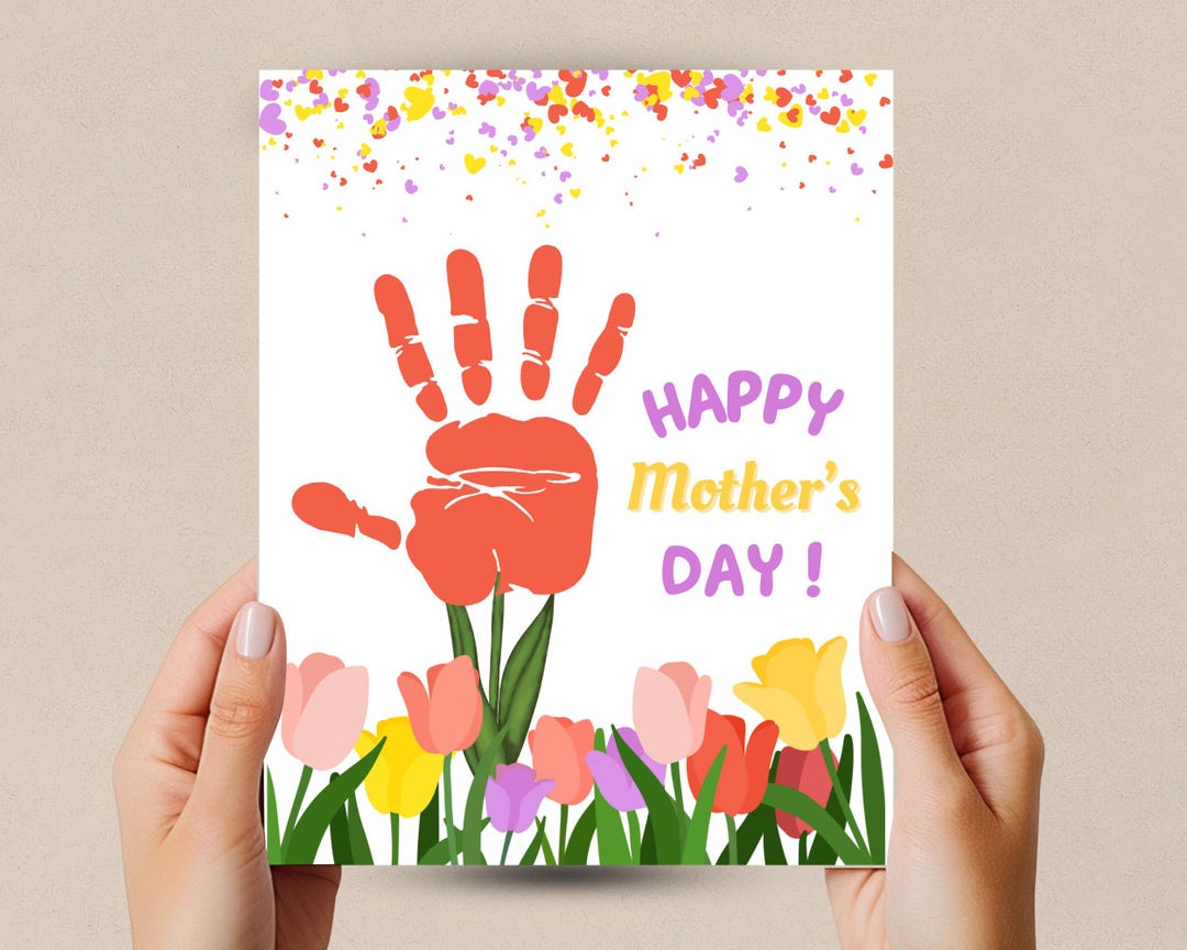 Mother's Day Handprint Craft, Preschool Activity, Printable Gift for ...