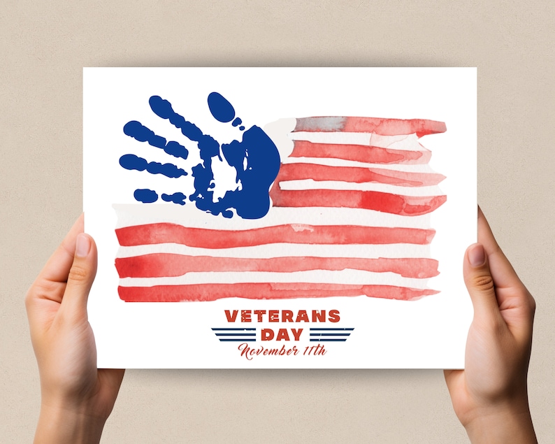 Veterans Day Handprint Art, Veterans Day Craft, Baby Toddler Craft ...