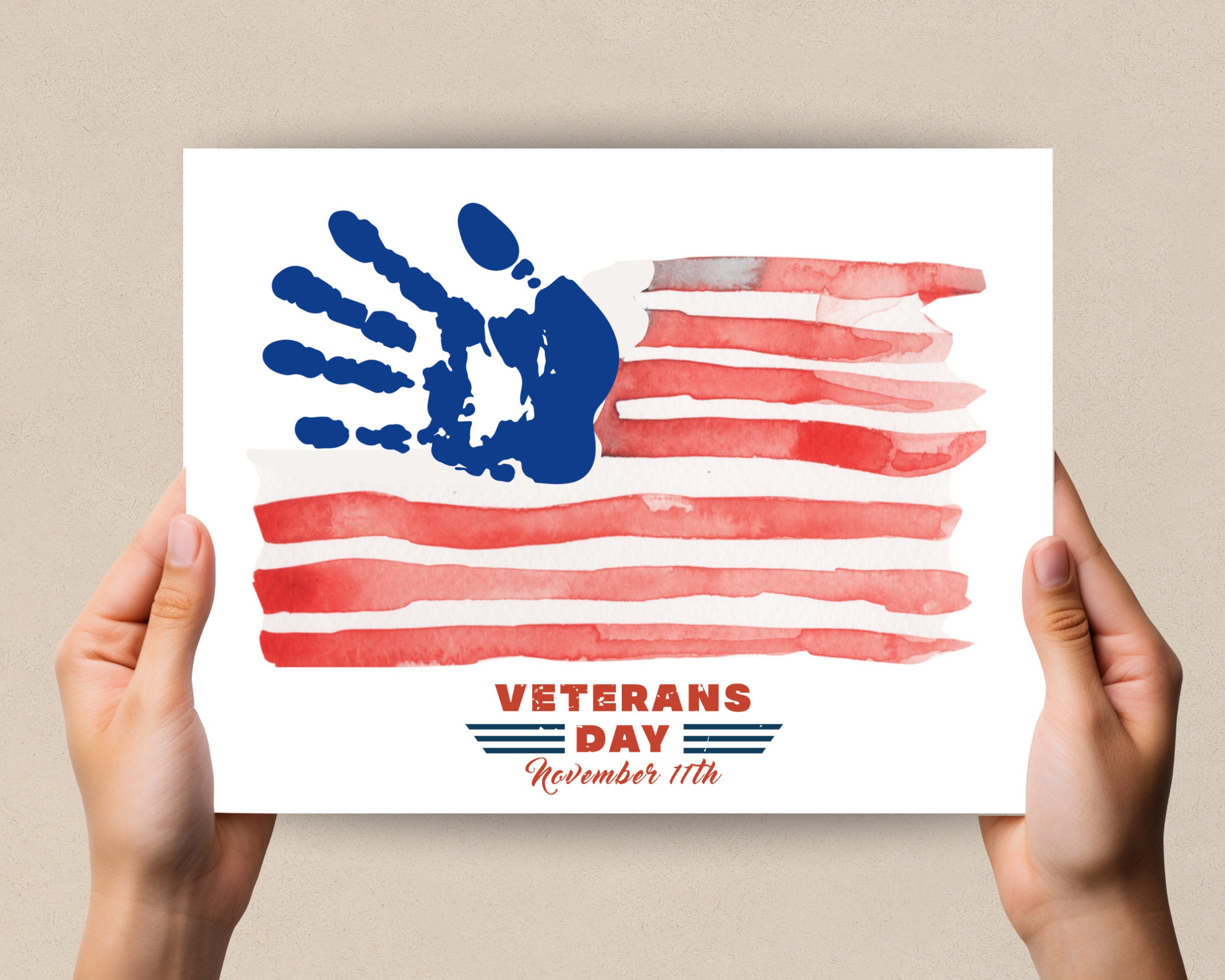 Veterans Day Handprint Art, Veterans Day Craft, Baby Toddler Craft ...