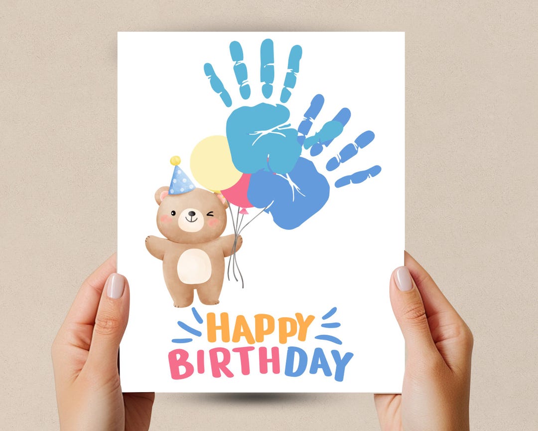 Birthday Handprint Craft, Birthday Handprint Art, Printable Activity ...