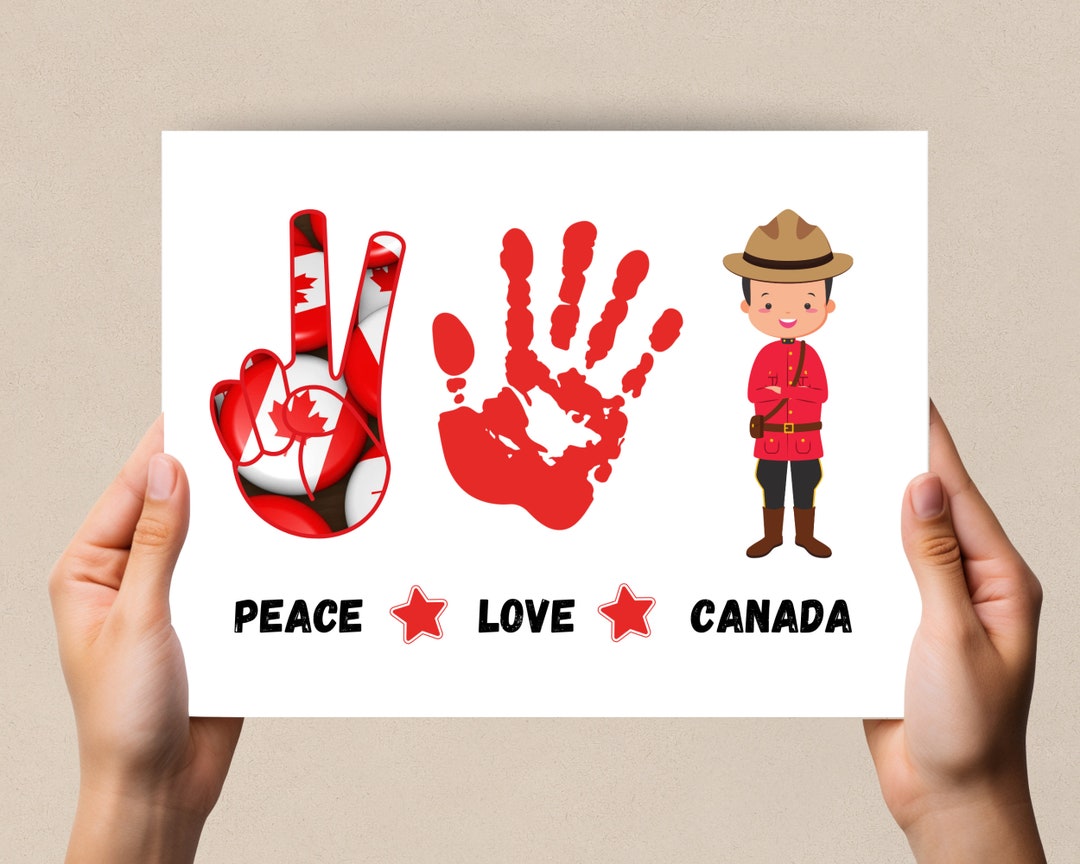 Canada Day Handprint Craft, Handprint Art Activity for Toddler Baby ...