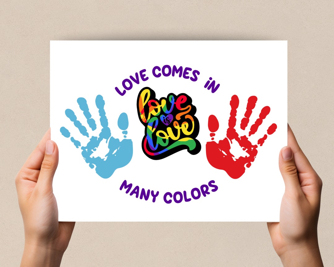 LGBTQ Handprint Art, Handprint Craft Love Comes in Many Colors LGBT ...