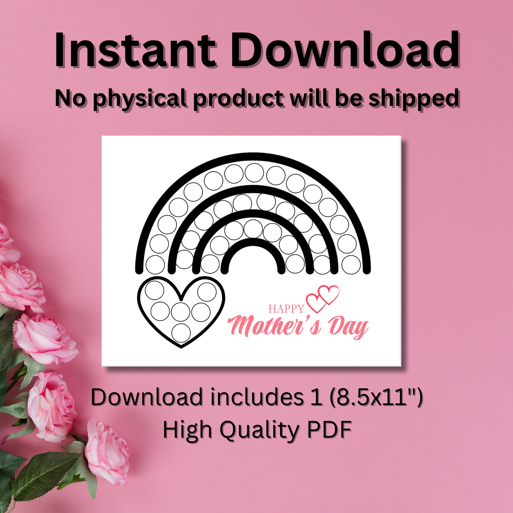 Mother's Day Dot Marker Rainbow Page for Preschoolers. Mother's Day ...