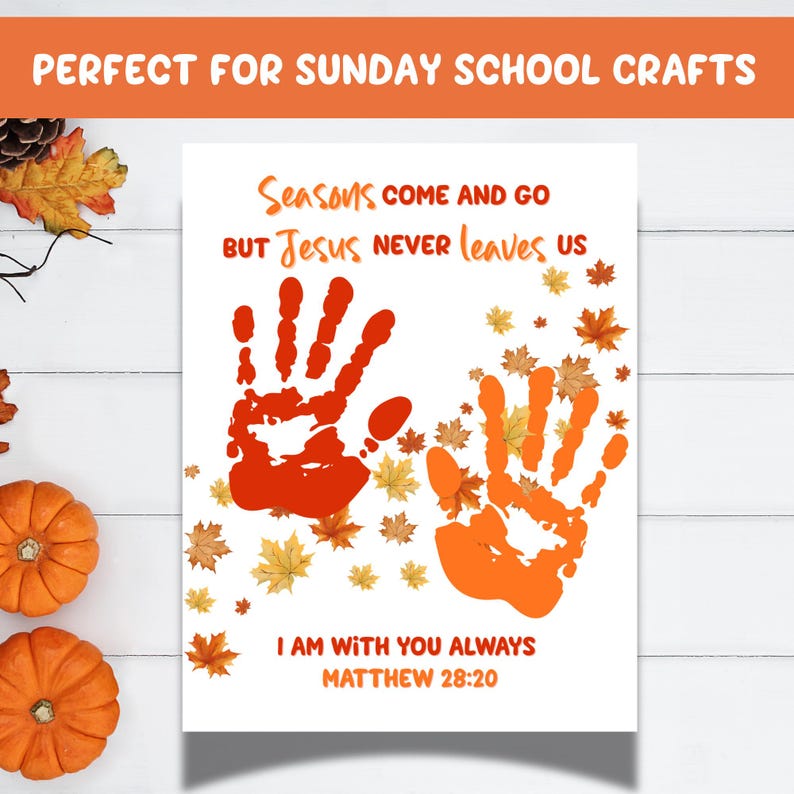 Fall Christian Handprint Art Craft, Fall Sunday School Activity ...