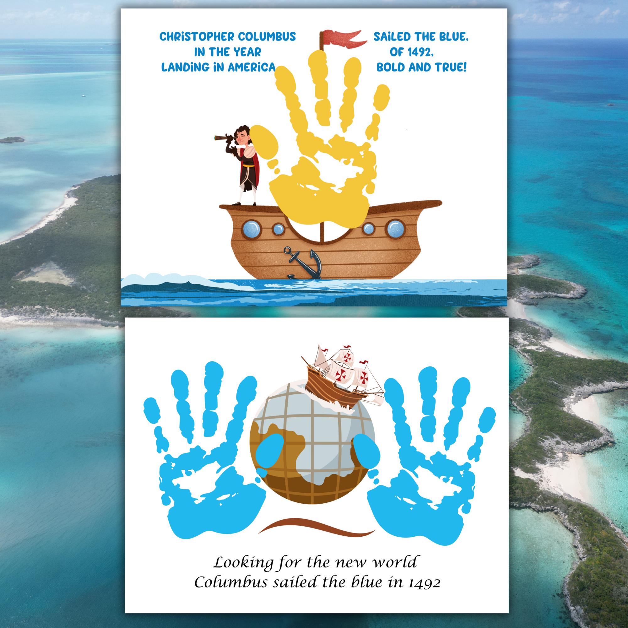 Columbus Day Handprint Craft, Handprint Art Bundle, Toddler Footprint ...