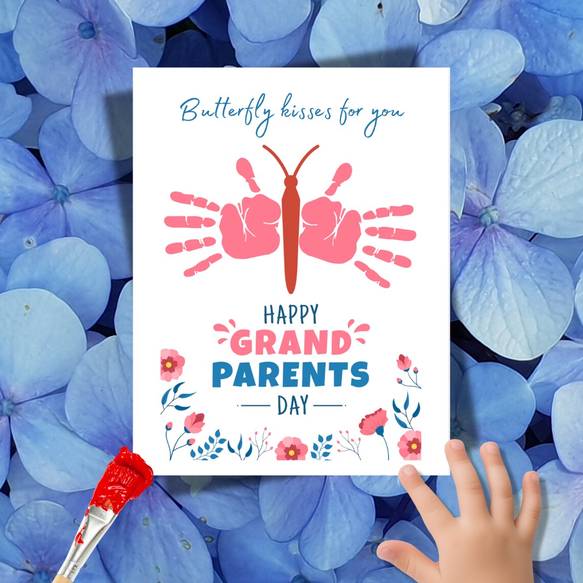 Grandparent Day Handprint Art, Preschool Handprint Craft Activity for ...