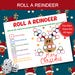 Roll a Reindeer Game, Printable Holiday Game, Christmas Party, Candy ...