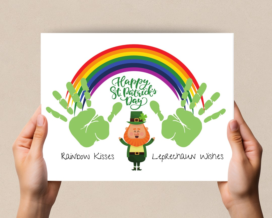St Patrick's Day Handprint Art, St Patrick's Day Rainbow Wishes and ...