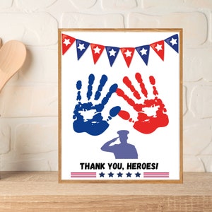 Veterans Day Handprint Art, Veterans Day Craft, Thank You Heroes, Baby ...