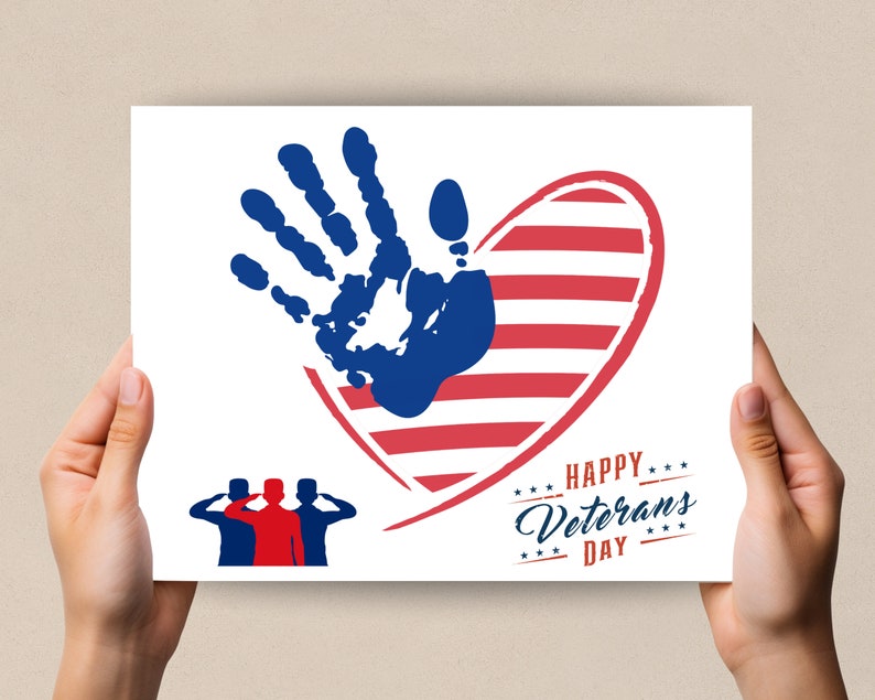 Veterans Day Handprint Art, Veterans Day Handprint Craft, Baby Toddler ...