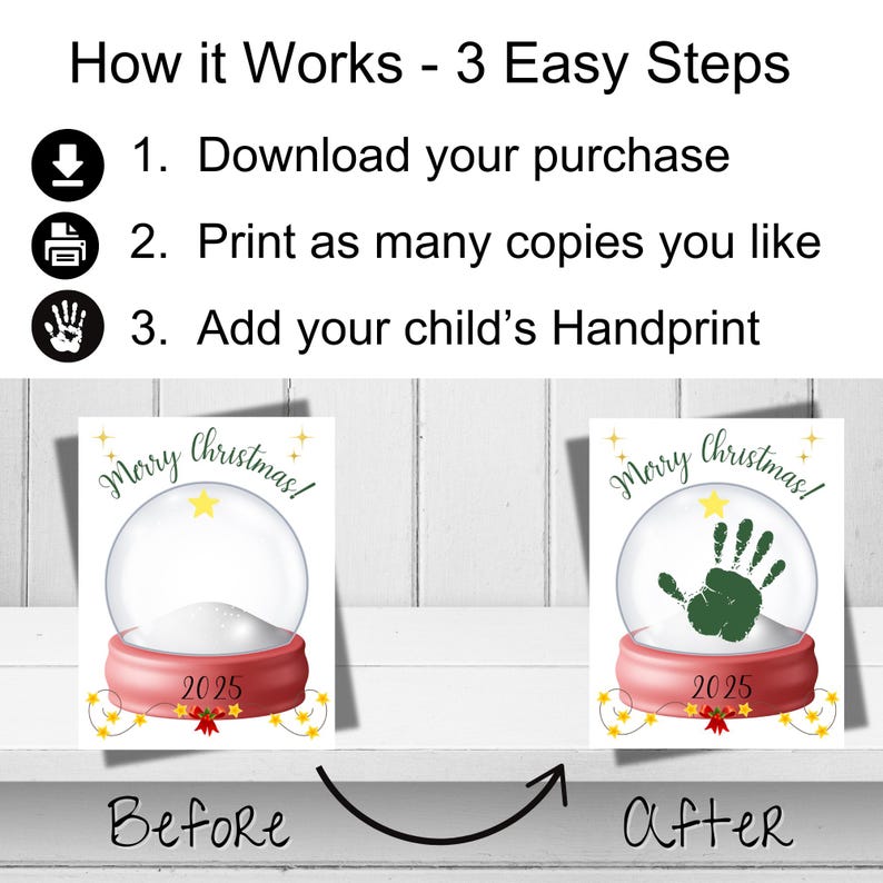 Christmas Handprint Craft, Handprint Art, Christmas Snow Globe ...