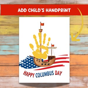 Columbus Day Handprint Craft, Handprint Art, Columbus Day Preschool ...