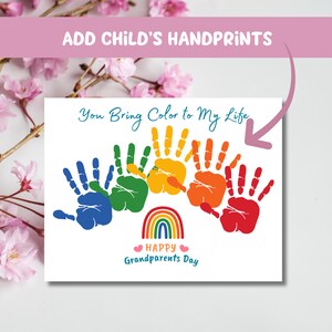 Grandparent's Day Handprint Art, Preschool Handprint Craft Activity for ...