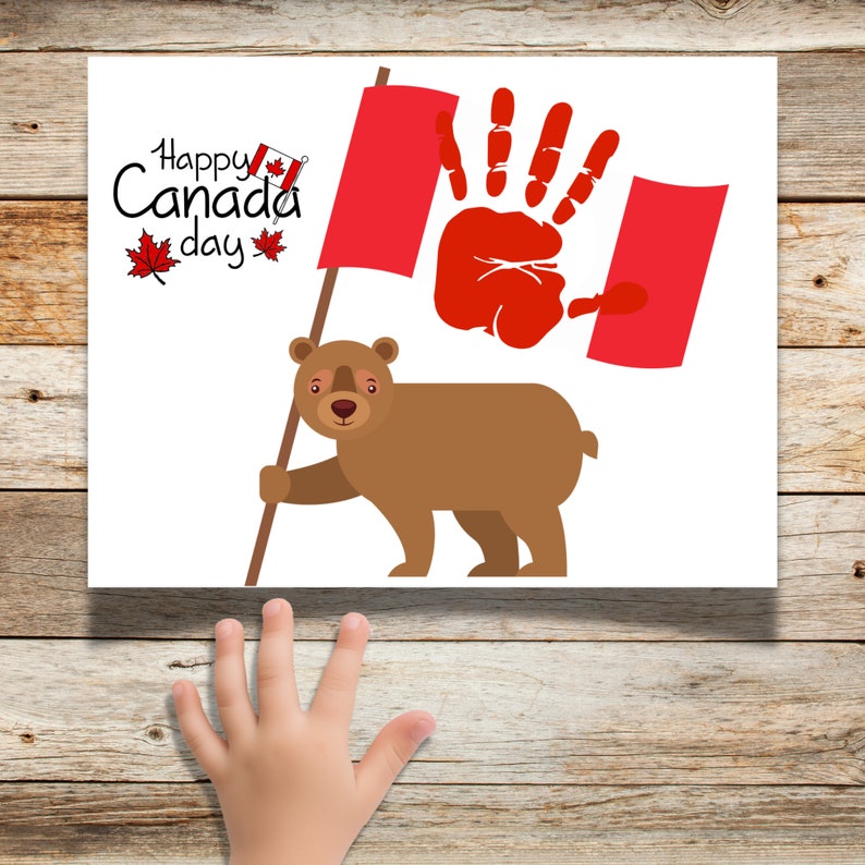 Canada Day Handprint Art, Handprint Craft Activity for Toddler Baby ...